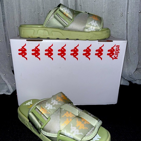 Kappa | Shoes | Kappa Olive Green Logo Slides Size 5 | Poshmark